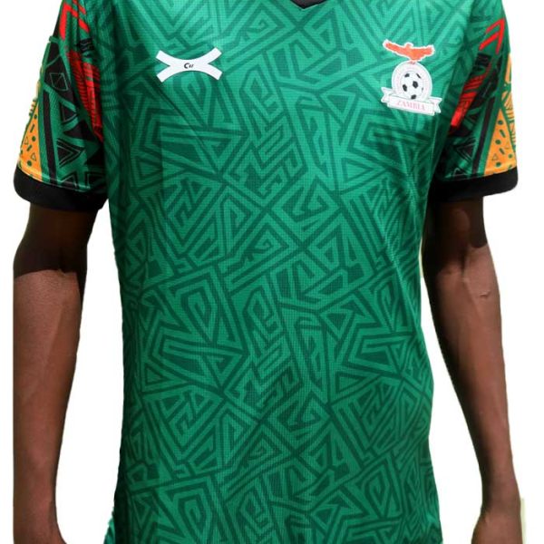 Adult’s African Print Green Replica Jersey – Football Association of Zambia